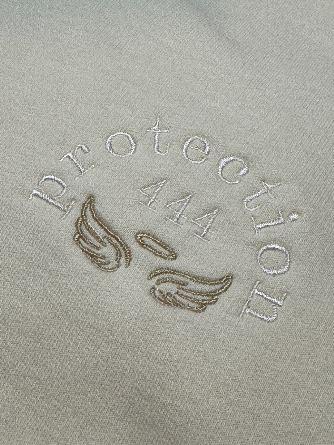 Angel Numbers protection 444 Embroidered Crewneck Sweatshirt // Neutral ...