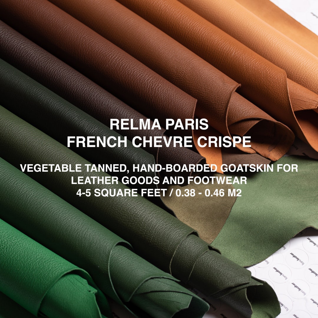 Vegetable Tanned Leather French Chèvre Chagrin CRISPE Goatskin Full ...