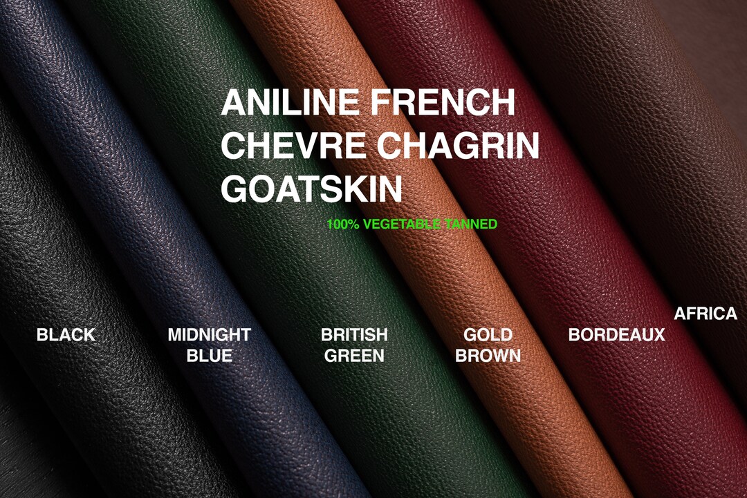 Vegetable Tanned Leather French Chèvre Chagrin Goatskin Full Grain ...
