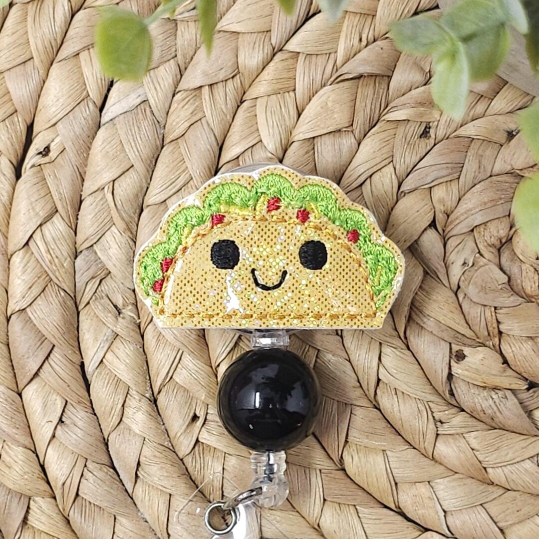 Smiley Taco Retractable Badge Holder, Taco Badge Holder, Taco Badge ...