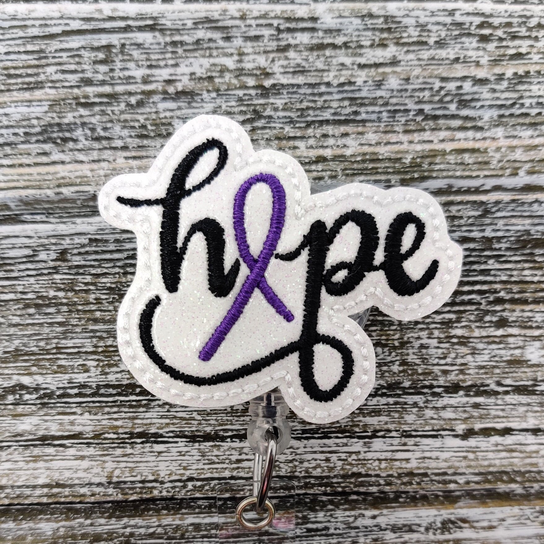 Hope Awareness Ribbon Badge Holder Purple Awareness Ribbon - Etsy