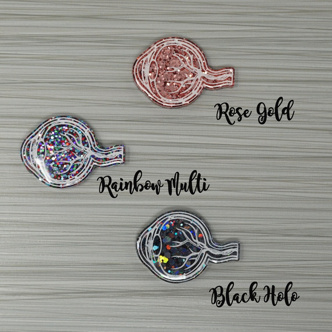 Rose Gold Glitter Resin Eyeball Badge Holder Eye Badge - Etsy