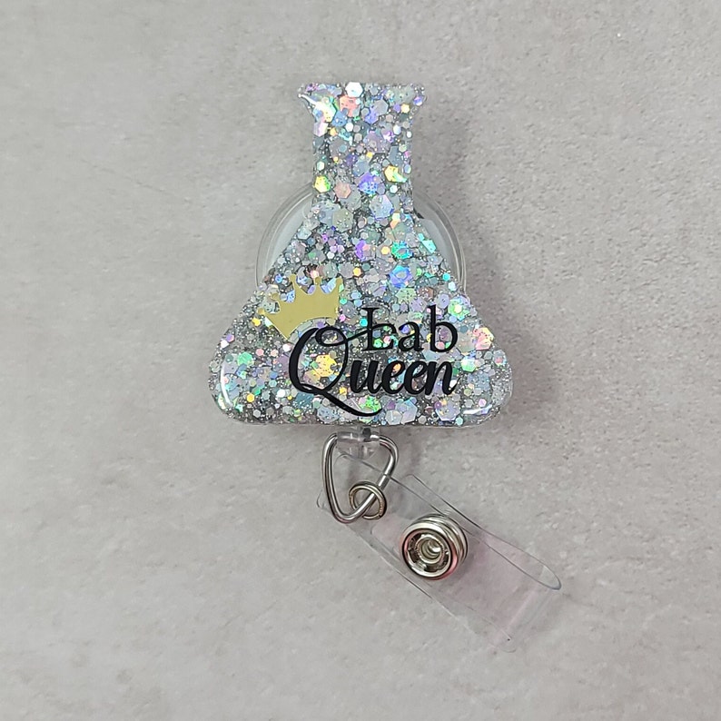 Lab Queen Glitter Resin Badge Holder Lab Queen Badge Holder - Etsy