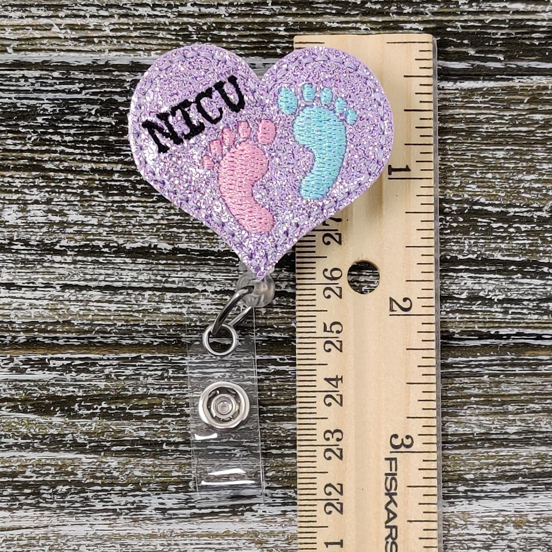Lavender NICU Heart Badge Holder NICU Heart Badge Holder | Etsy