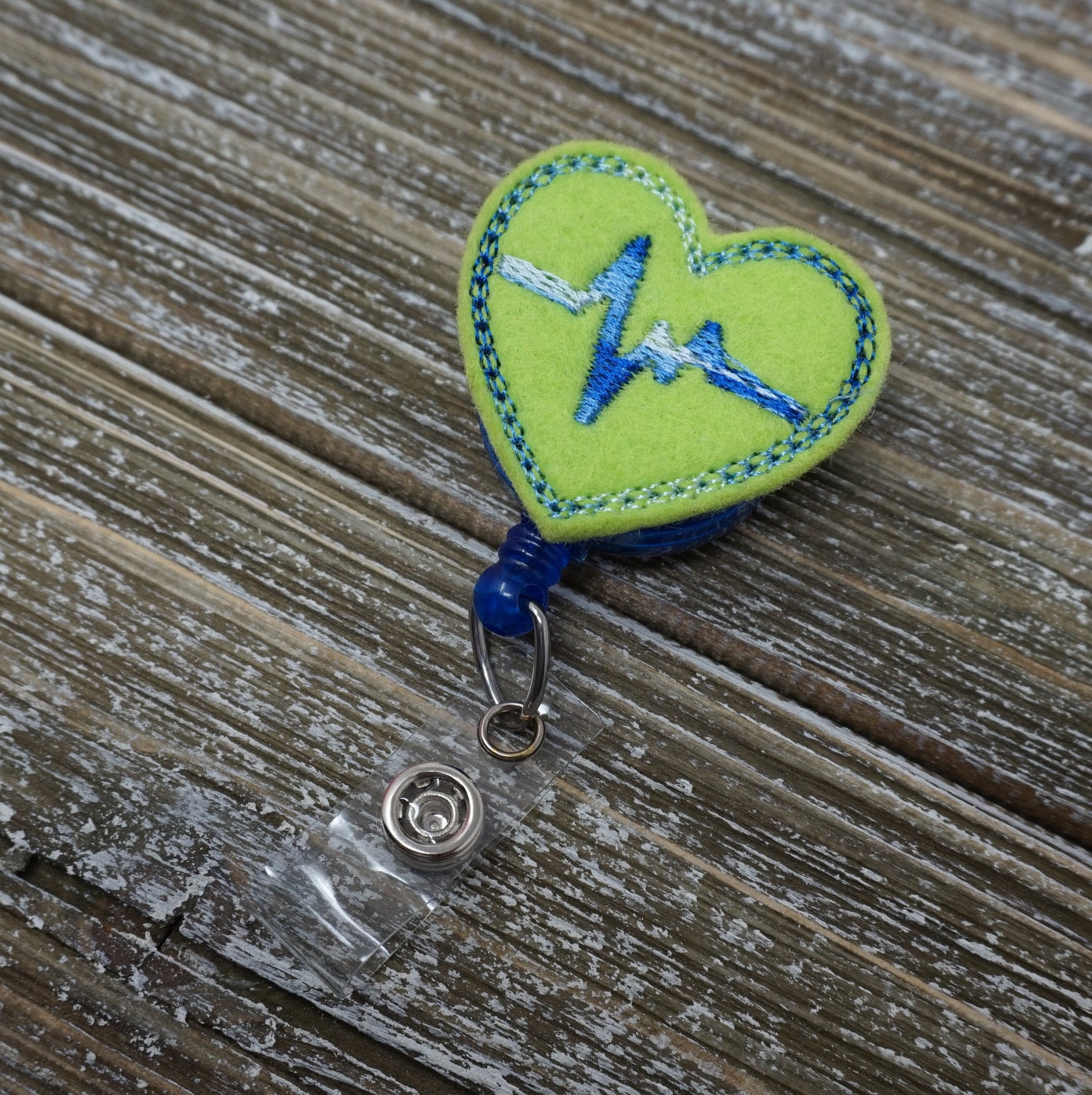 EKG Heart Retractable Badge Reel EKG Retractable Badge Reel - Etsy