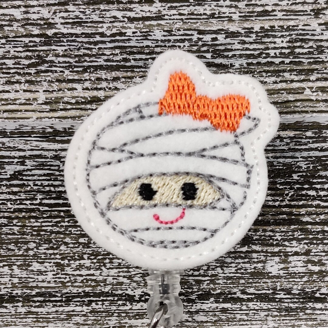 White and Orange Girly Mummy Badge Holder Mummy Badge Holder - Etsy