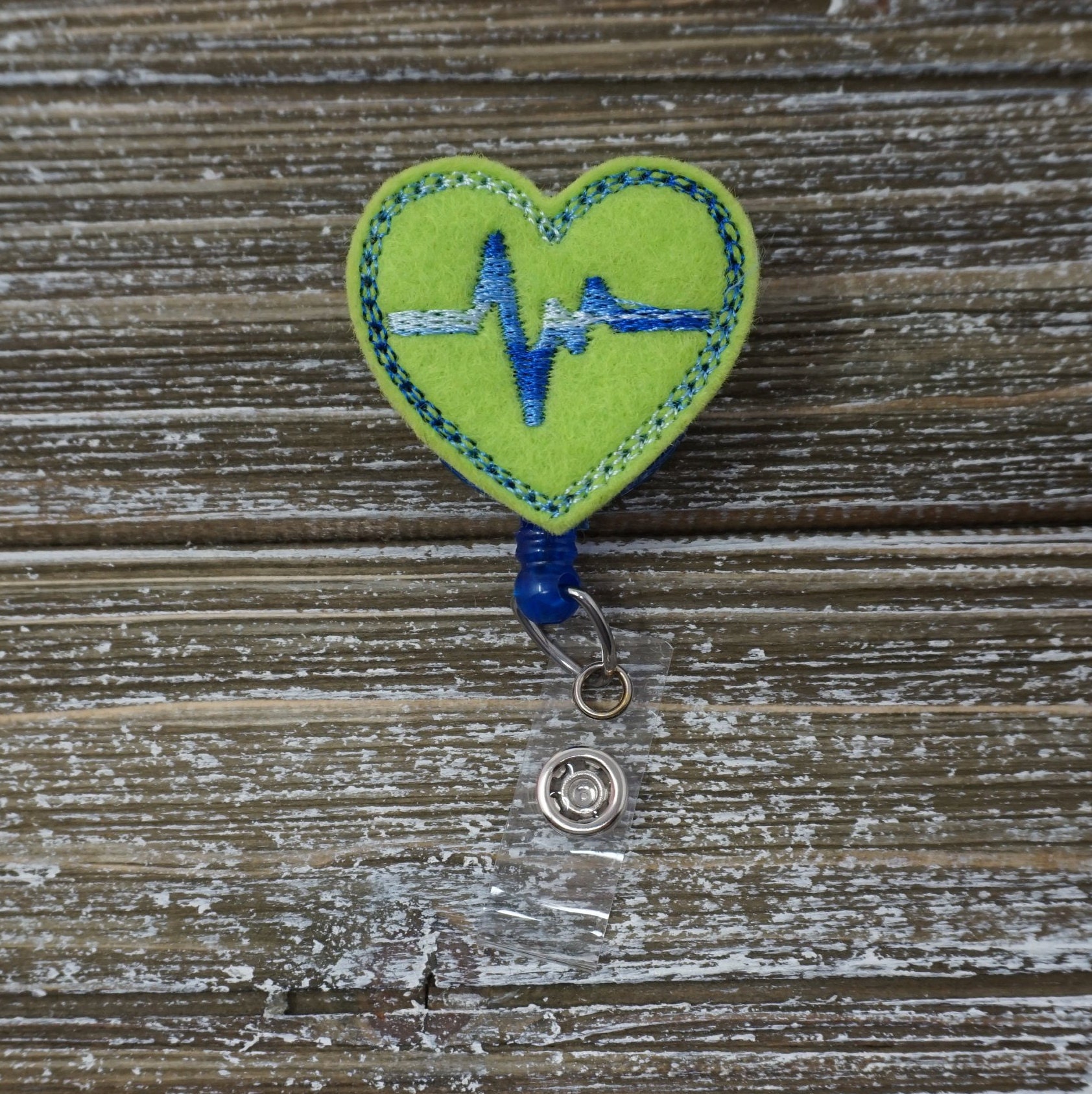 EKG Heart Retractable Badge Reel EKG Retractable Badge Reel - Etsy