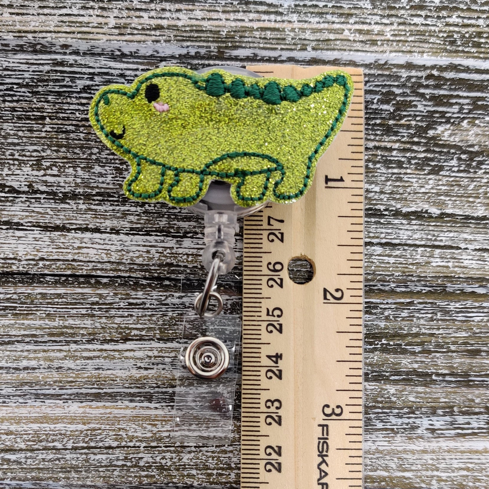 Green Glitter Alligator Badge Holder Green Alligator Badge - Etsy
