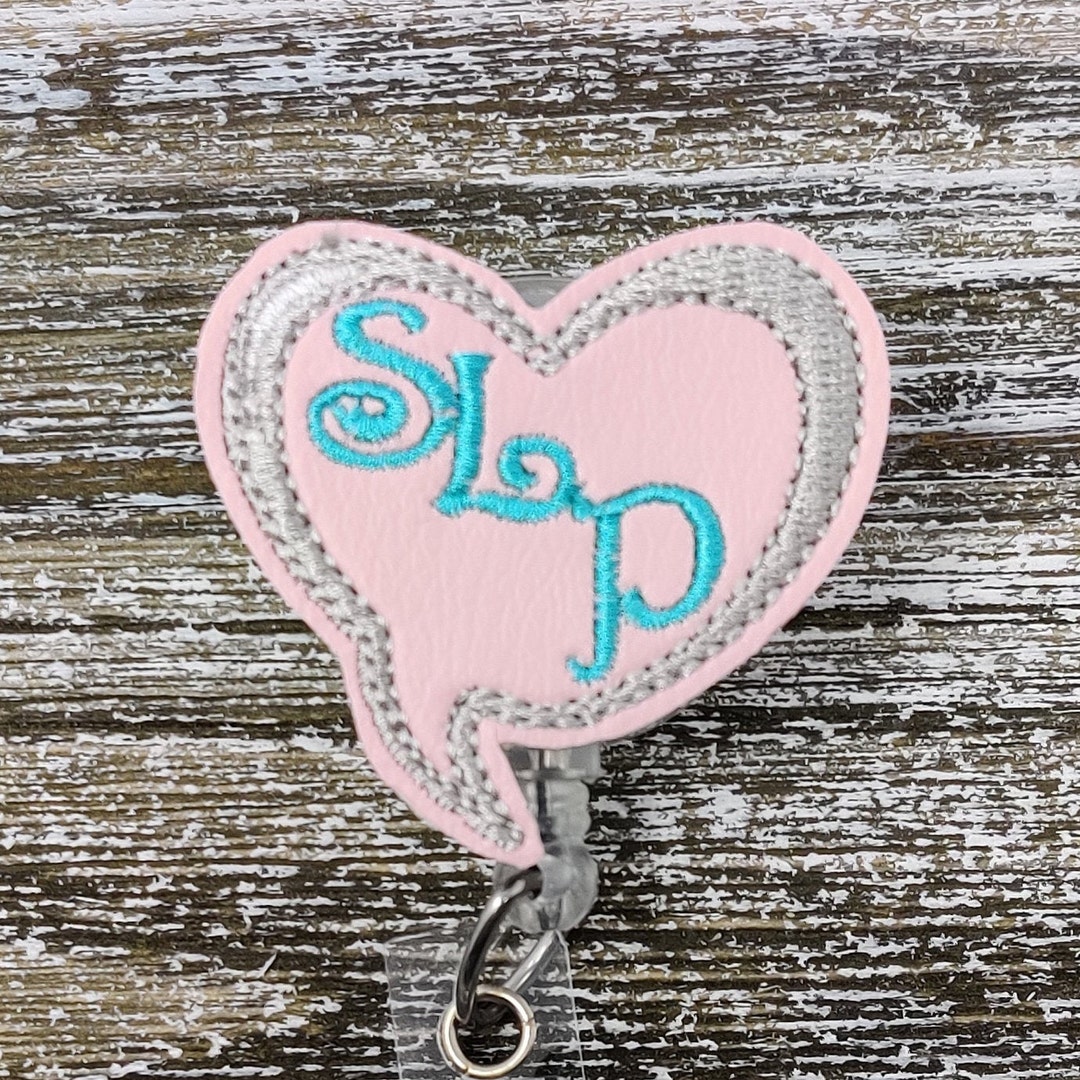 Light Pink Vinyl Speech-language Pathologist Badge Holder SLP - Etsy