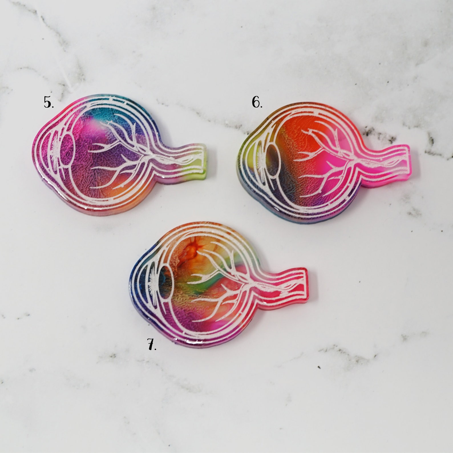 Rose Gold Glitter Resin Eyeball Badge Holder Eye Badge - Etsy