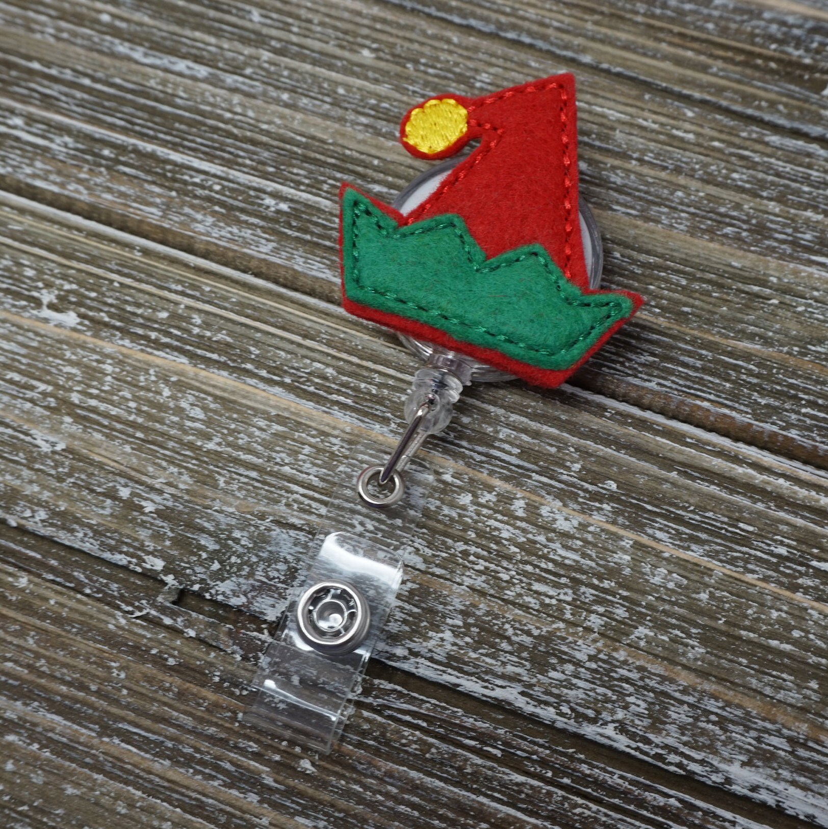Elf Hat Retractable Badge Reel Holiday Badge Holder Elf Hat | Etsy