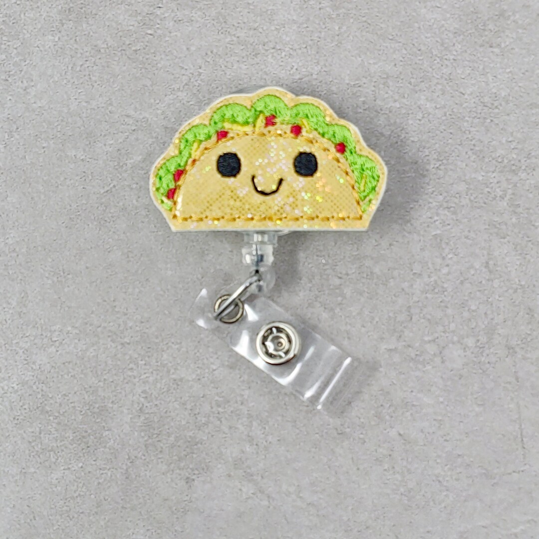 Smiley Taco Retractable Badge Holder, Taco Badge Holder, Taco Badge ...