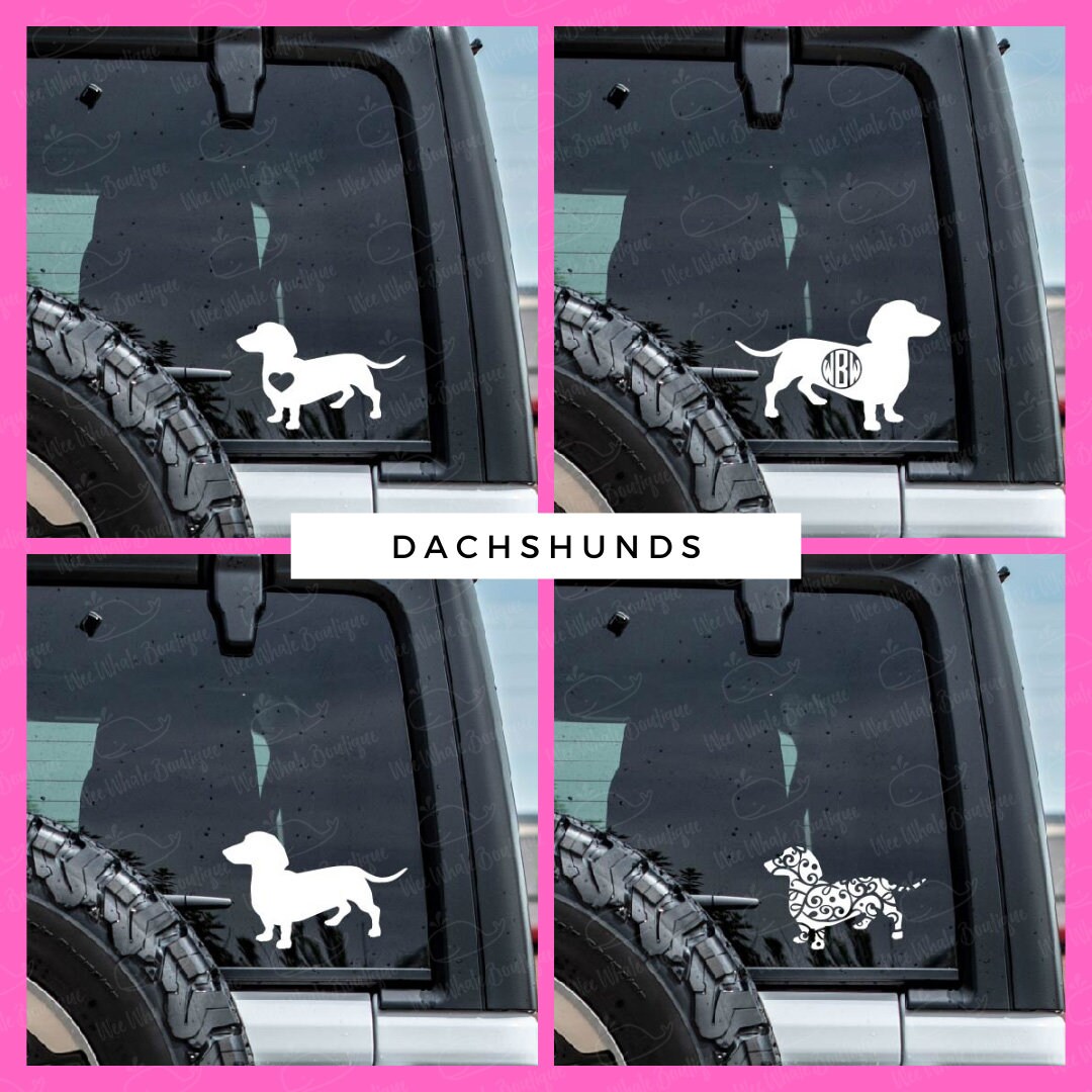 Dachshund Decal, Dachshund Monogram Decal, Dachshund Filigree Decal - Etsy