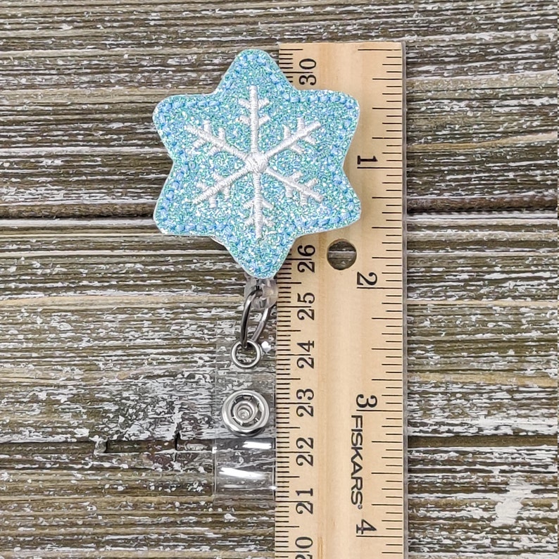 Aqua Glitter Vinyl Snowflake Badge Holder Vinyl Snowflake - Etsy