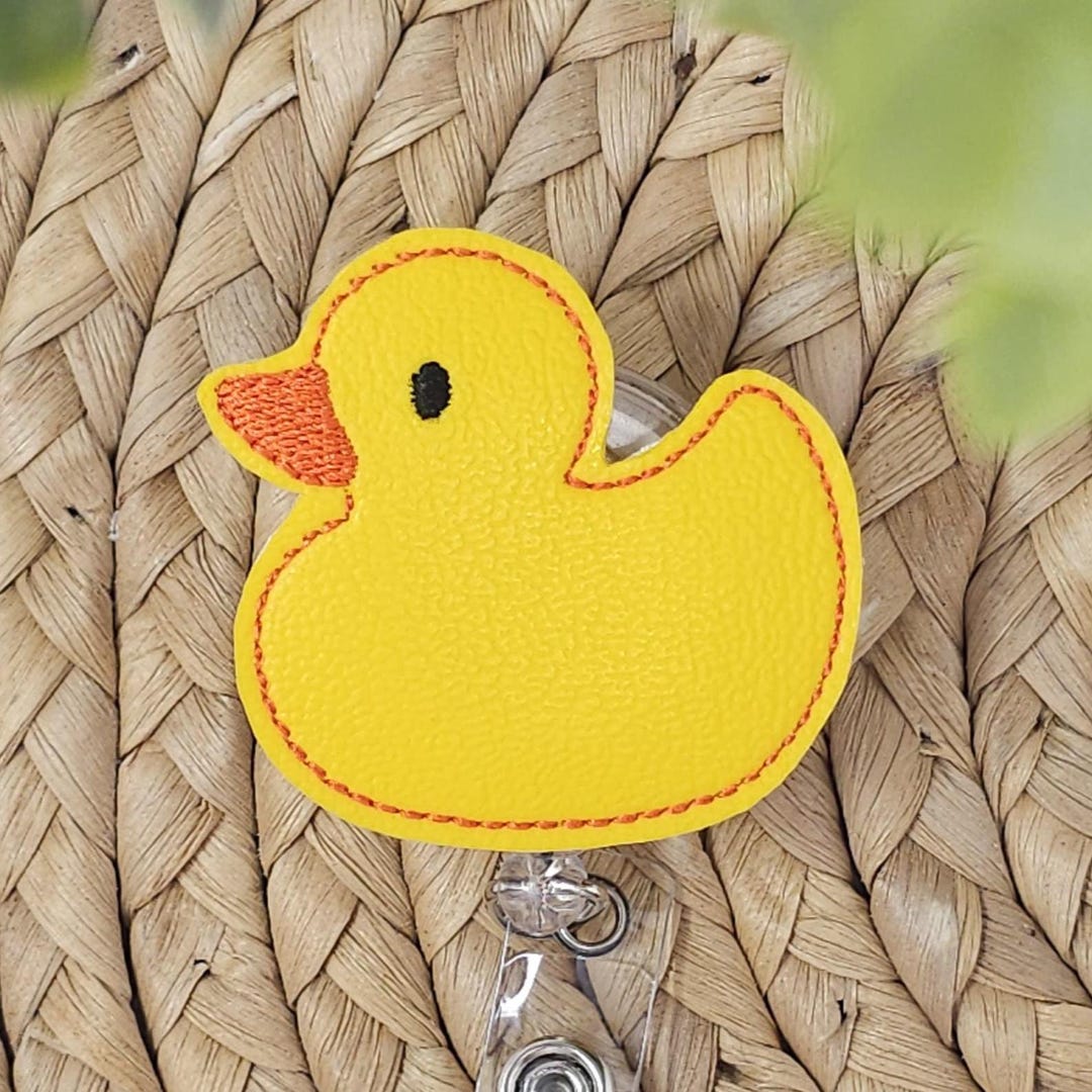 Yellow Vinyl Rubber Duck Retractable Badge Holder, Rubber Duck Badge ...