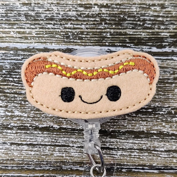 Beige Felt Hot Dog Badge Holder Hot Dog Badge Holder Cookout | Etsy