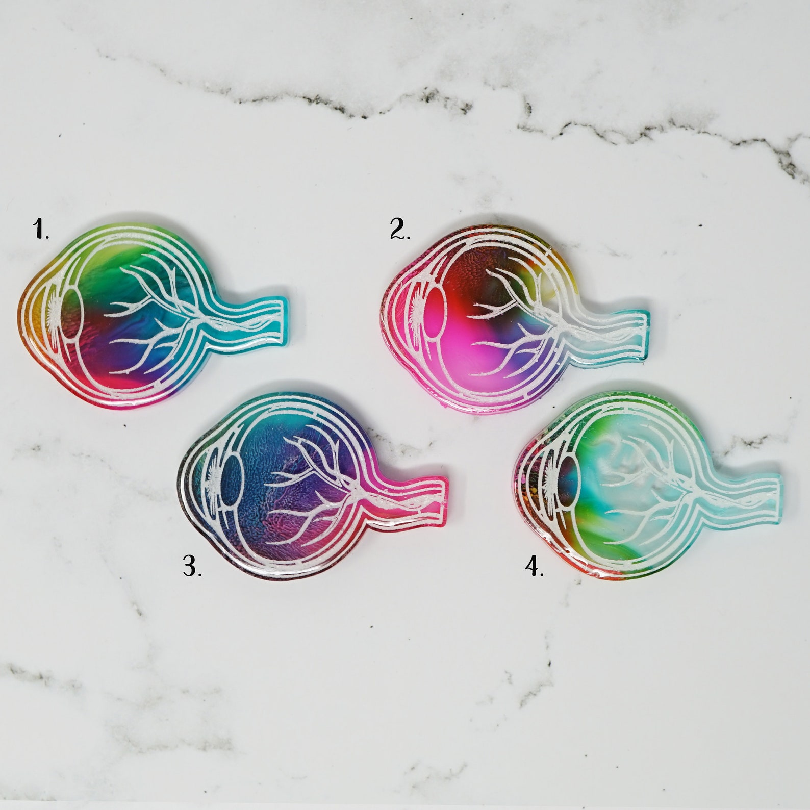 Rose Gold Glitter Resin Eyeball Badge Holder Eye Badge - Etsy