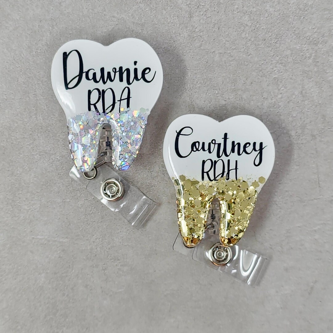 Glitter Tooth Badge Holder, Glitter Tooth Badge Holder, Personalized ...