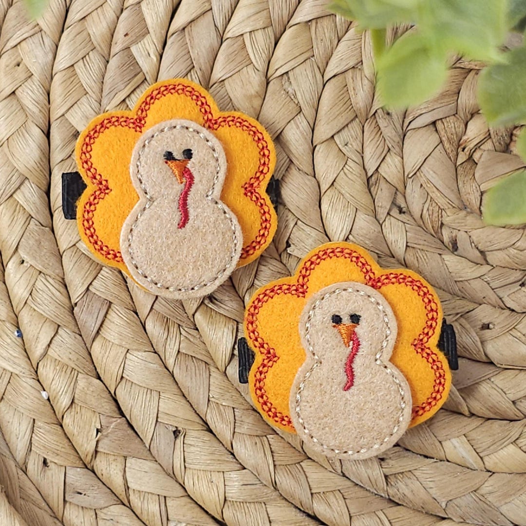 Thanksgiving Turkey Hair Clips, Turkey Hair Clips, Turkey Hair ...