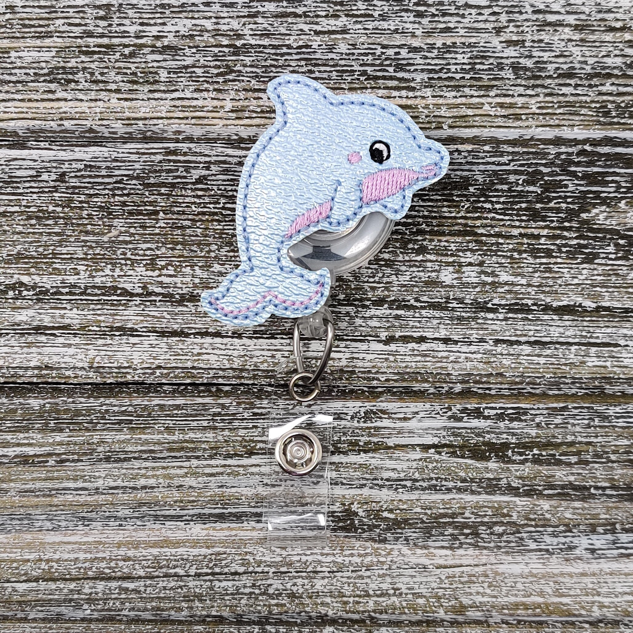 Light Blue Vinyl Dolphin Badge Holder Dolphin Badge Holder | Etsy