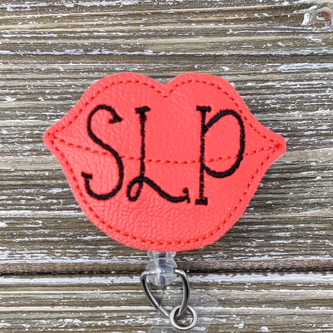 Red Marine Vinyl Speech-language Pathologist Badge Holder SLP - Etsy