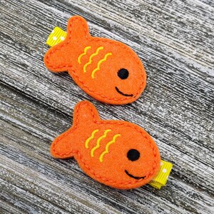 Orange and Yellow Fish Hair Clips, Goldfish Alligator Hair Clips, Fish ...