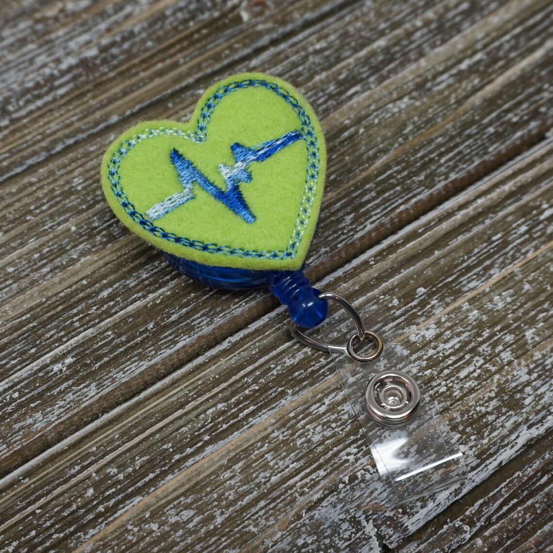 EKG Heart Retractable Badge Reel EKG Retractable Badge Reel - Etsy