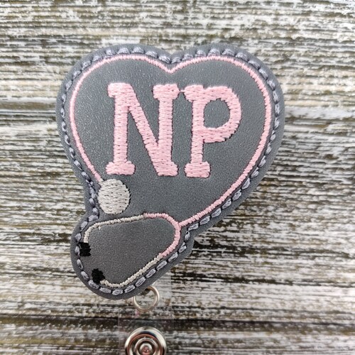 Pink Glitter Nurse Practitioner Badge Holder Nurse - Etsy