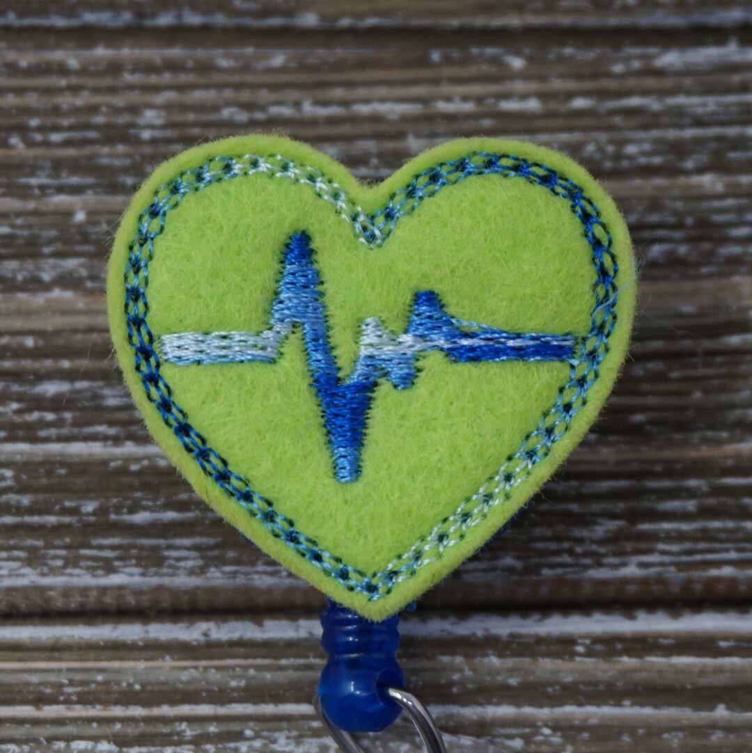 EKG Heart Retractable Badge Reel EKG Retractable Badge Reel - Etsy