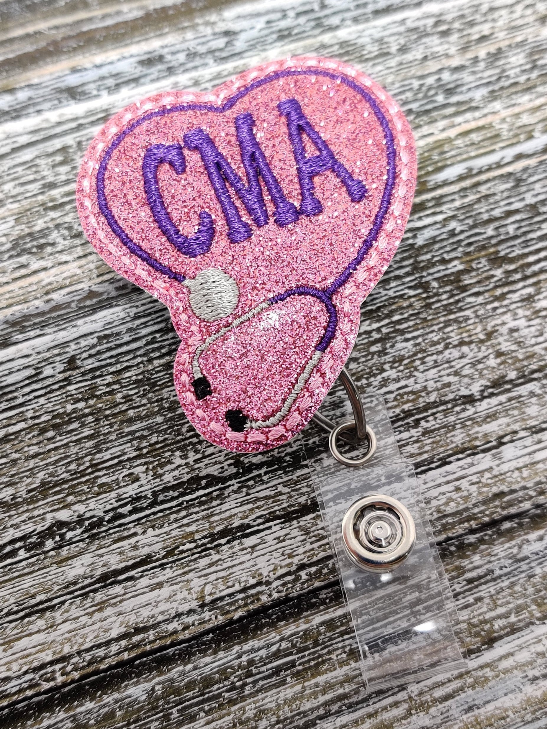 Pink Glitter Vinyl CMA Badge Holder Certified Medical | Etsy