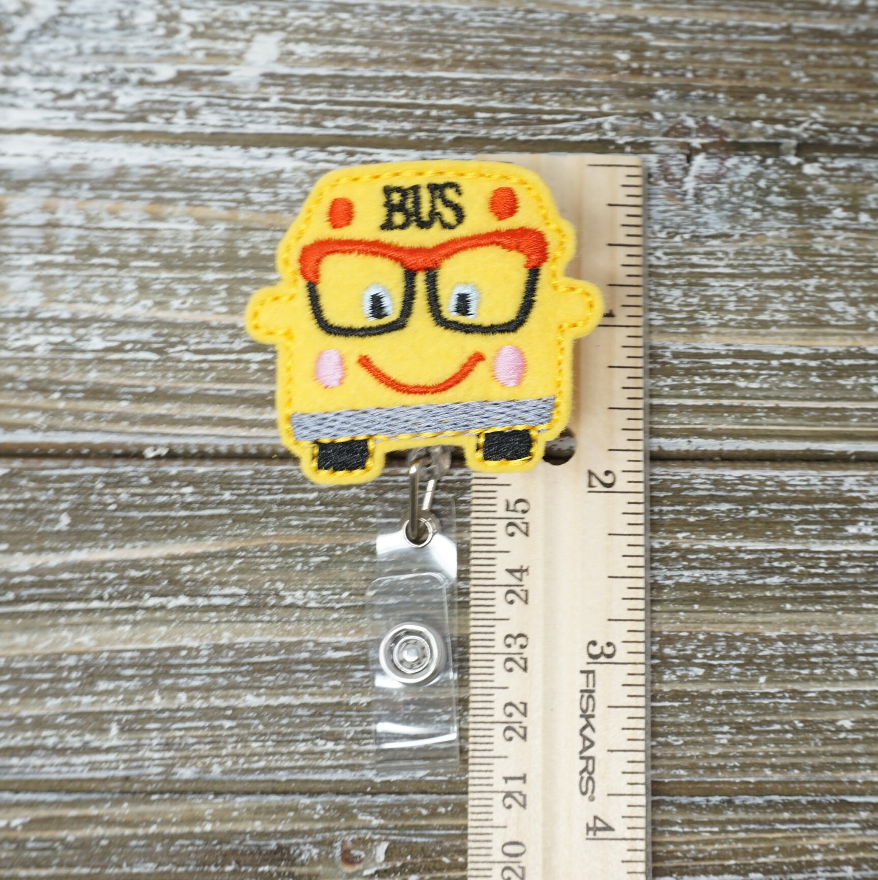 Happy School Bus Badge Holder Bus Driver Badge Holder | Etsy