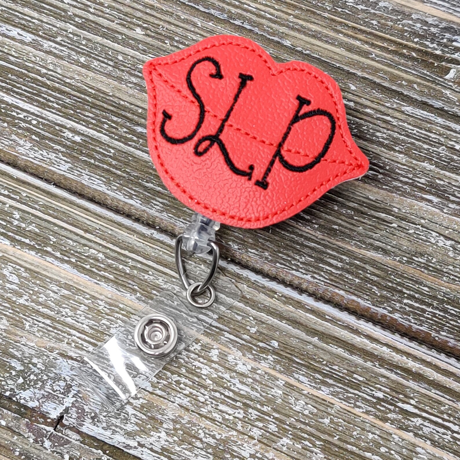 Red Marine Vinyl Speech-Language Pathologist Badge Holder SLP | Etsy