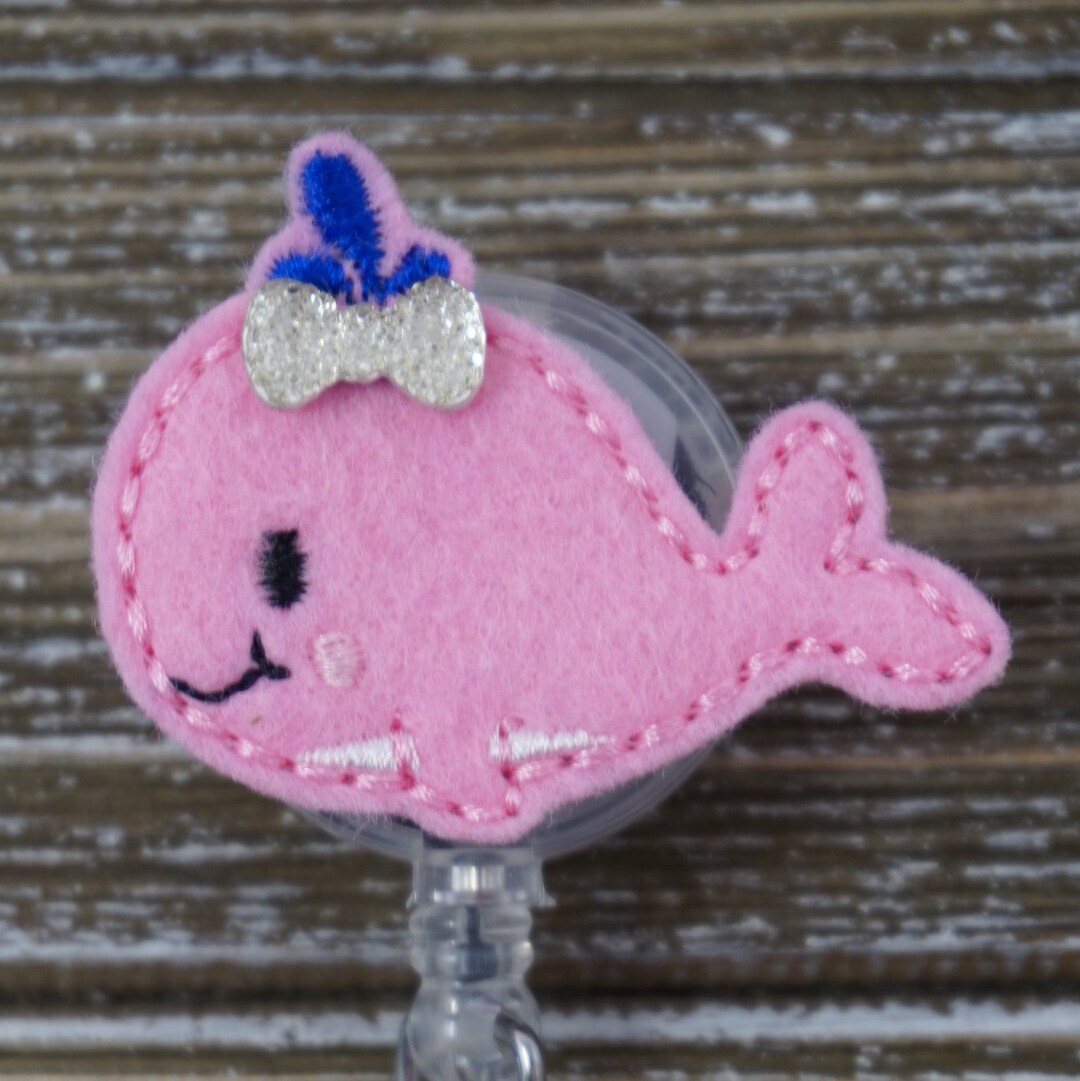 Pink Girly Whale Badge Holder Pink Whale Badge Holder - Etsy
