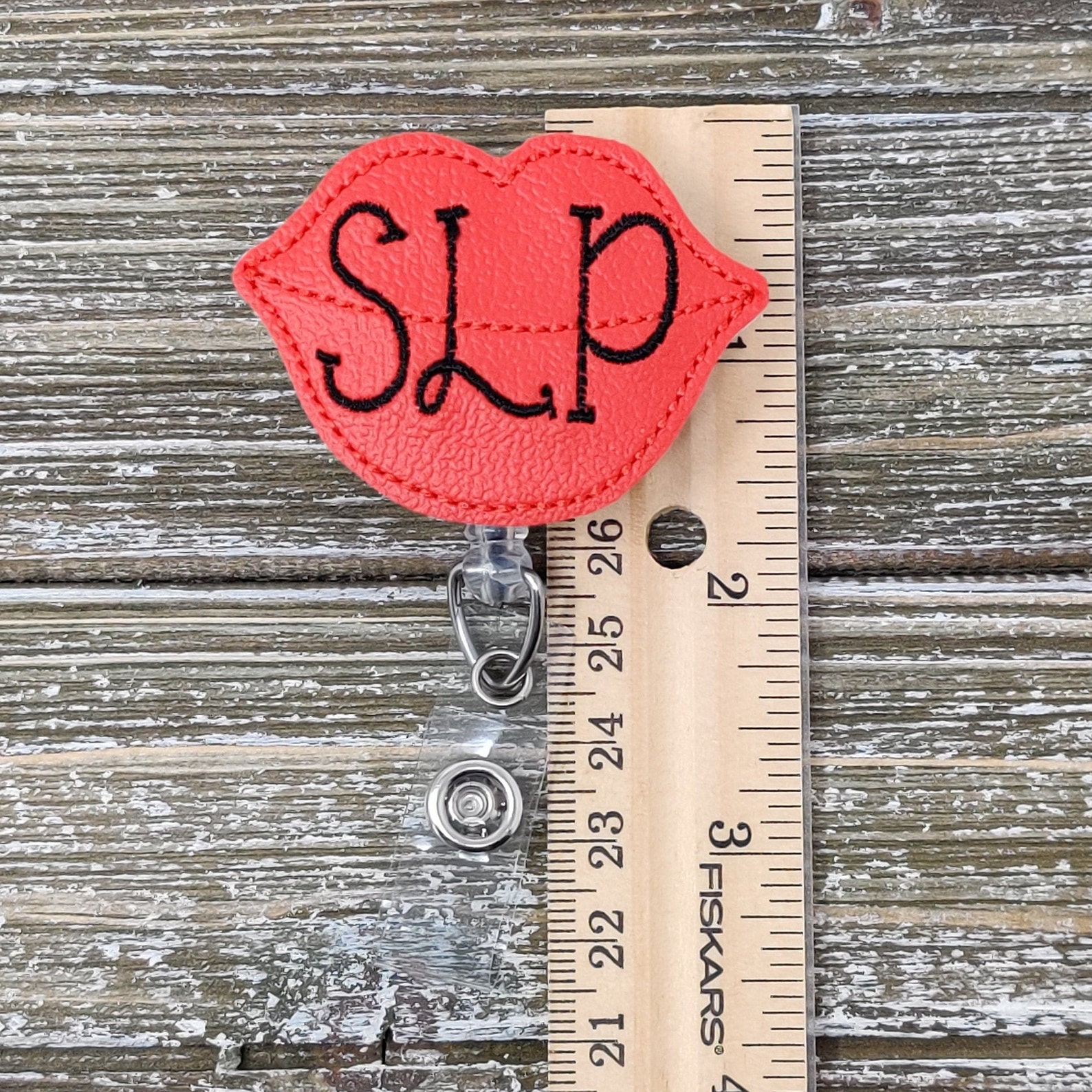 Red Marine Vinyl Speech-language Pathologist Badge Holder SLP - Etsy