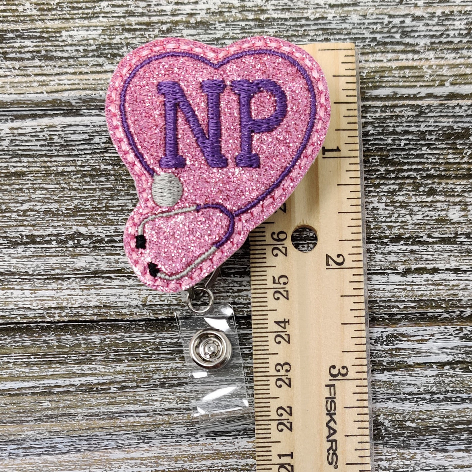Pink Glitter Nurse Practitioner Badge Holder Nurse - Etsy