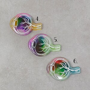 Rose Gold Glitter Resin Eyeball Badge Holder, Eye Badge Holder ...