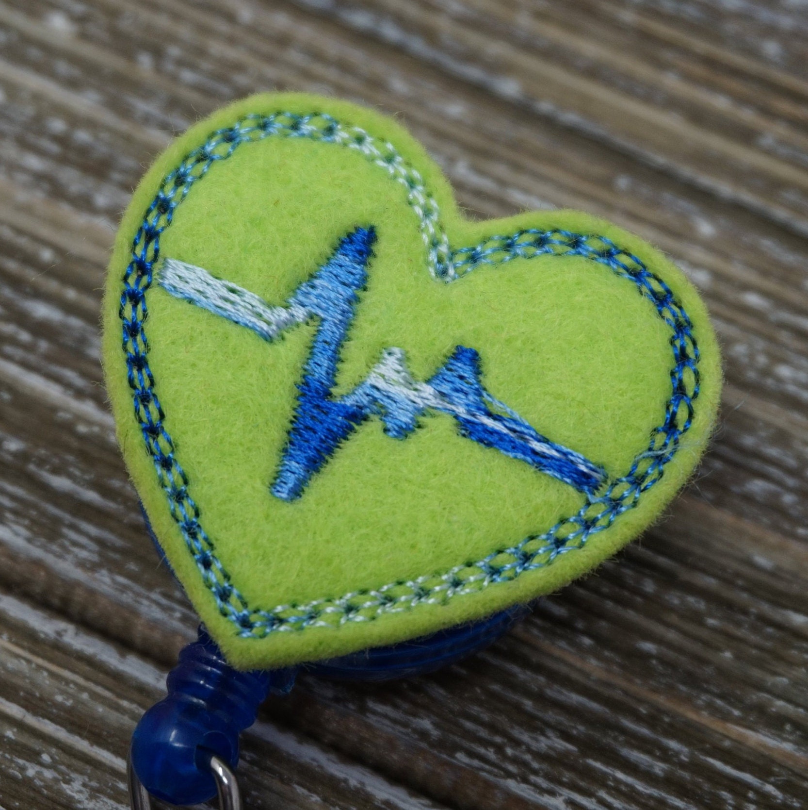 EKG Heart Retractable Badge Reel EKG Retractable Badge Reel - Etsy