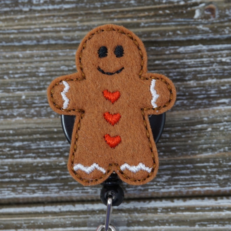 Gingerbread Man Badge Holder Gingerbread Man Badge Reel - Etsy