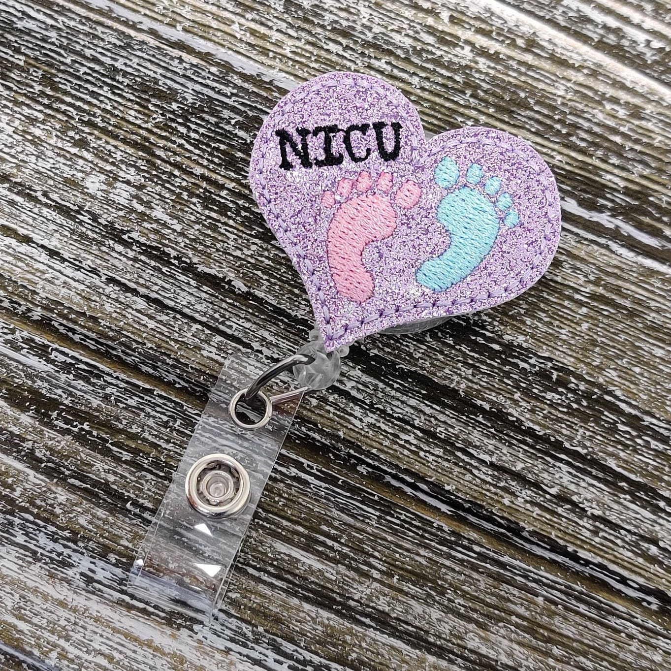 Lavender NICU Heart Badge Holder NICU Heart Badge Holder | Etsy