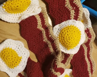 Bacon and Egg Scarf Crochet Pattern PDF - Etsy