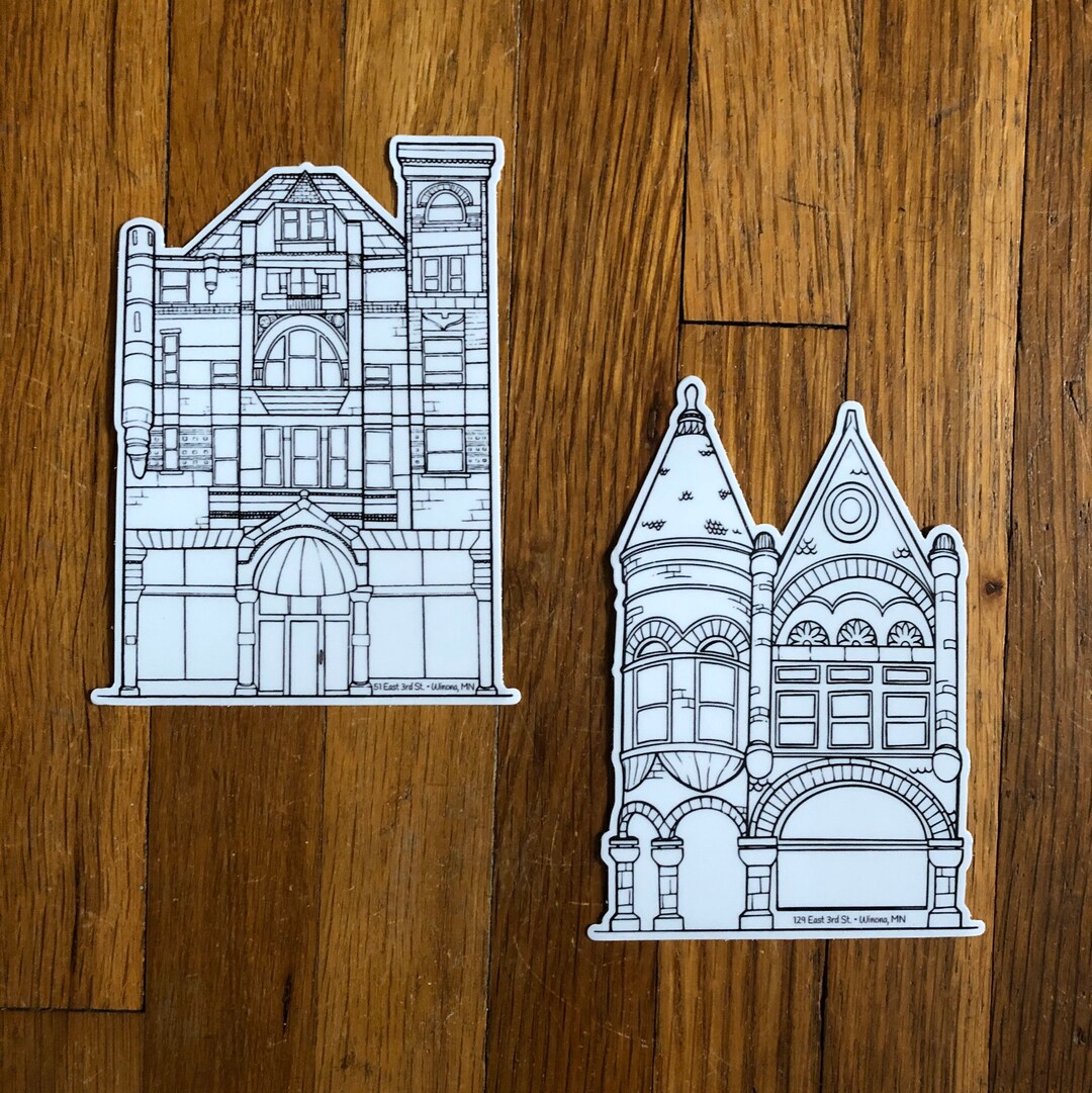 Winona Building Sticker Set | Stickers Are 4x5 | Mini Replicas of a ...
