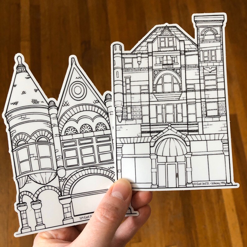 Winona Building Sticker Set | Stickers Are 4x5 | Mini Replicas of a ...