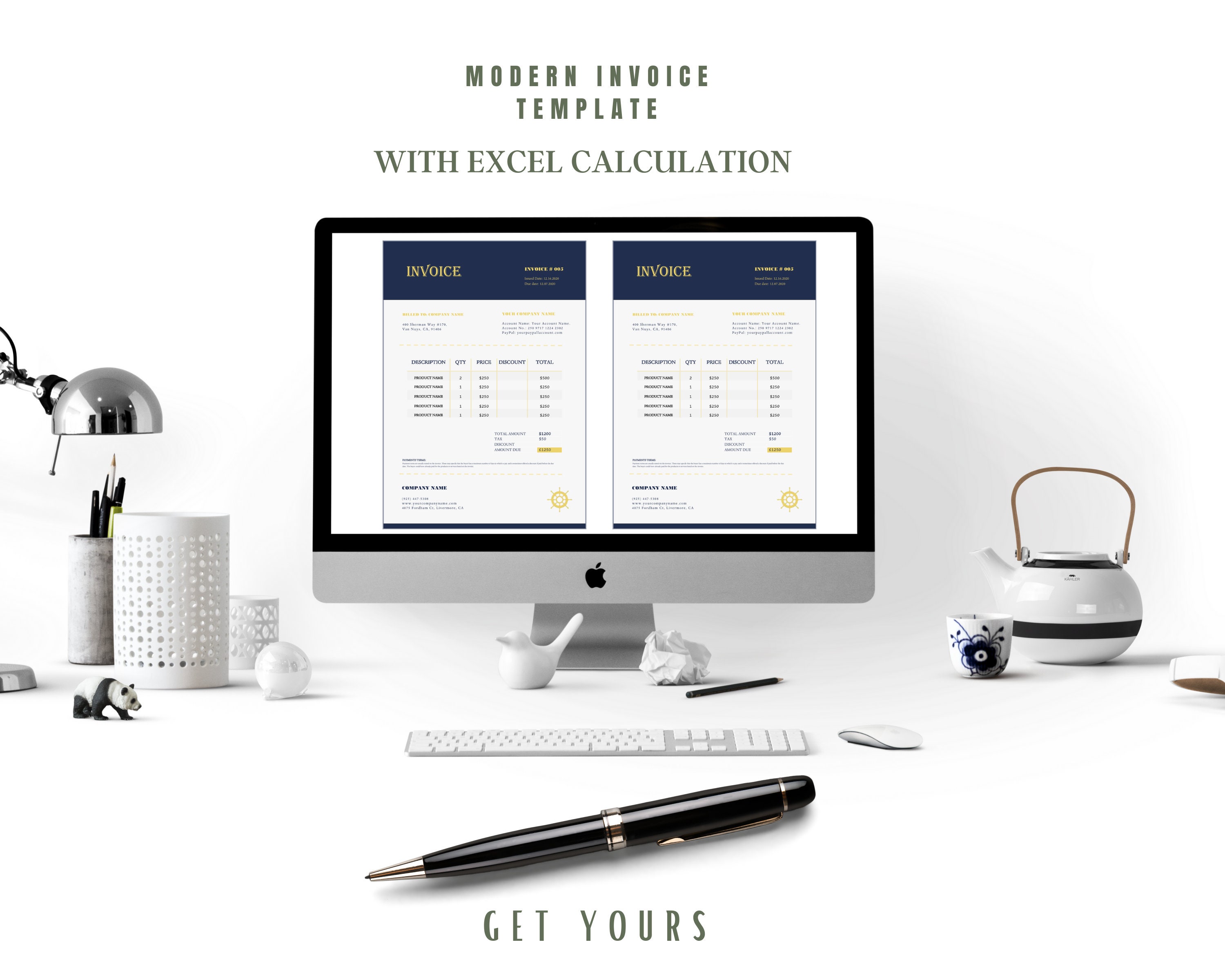 Invoice Template Word | Printable Invoice | Custom Order Forms ...