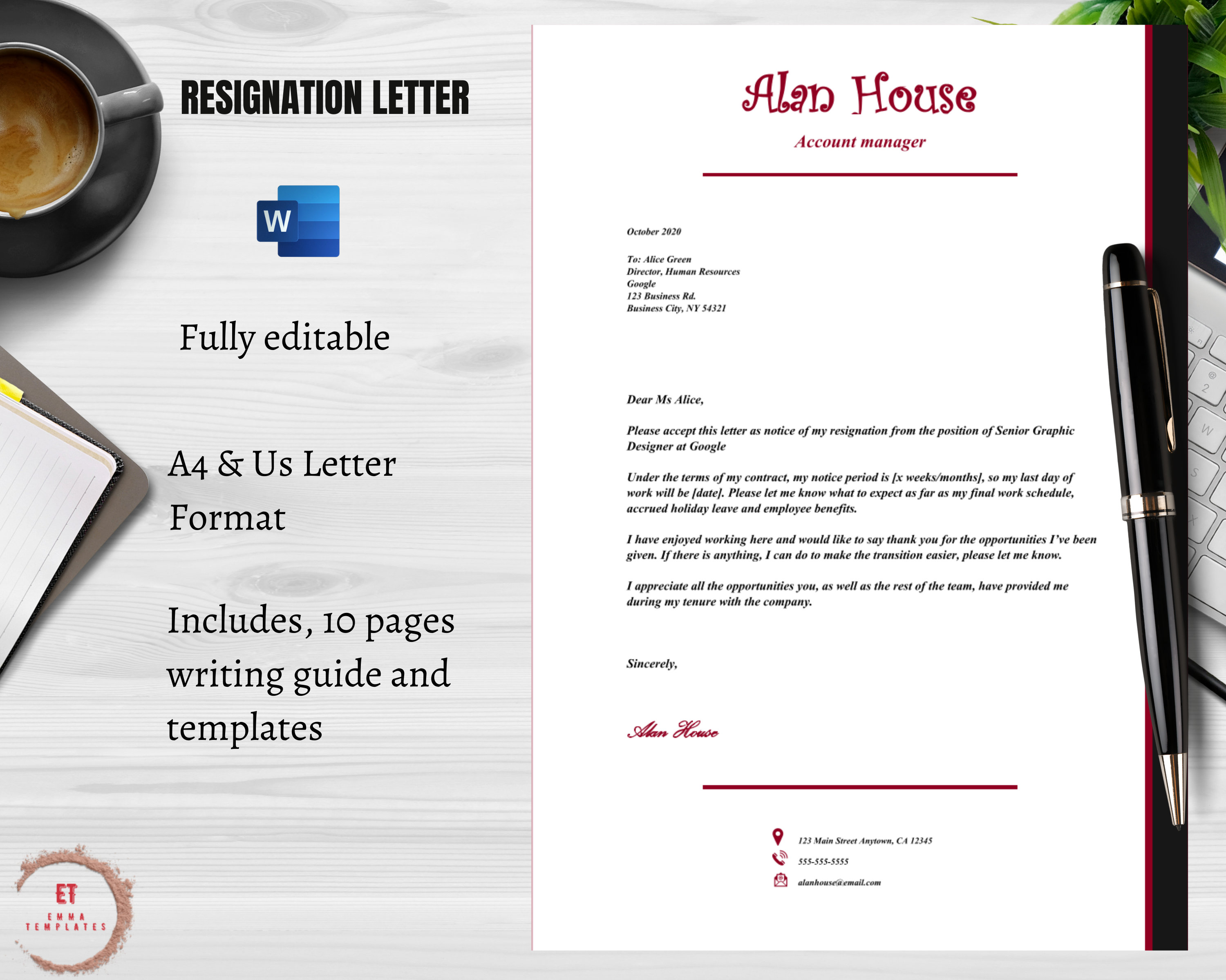 Resignation Letter | Resignation Notice | Termination Letter | Letter ...