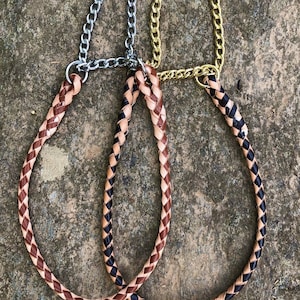 Braided Leather Show Collar, Half Check Collar, Exhibition Collar ...