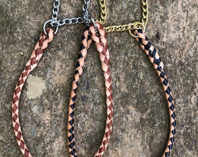 Braided Leather Show Collar, Half Check Collar, Exhibition Collar ...