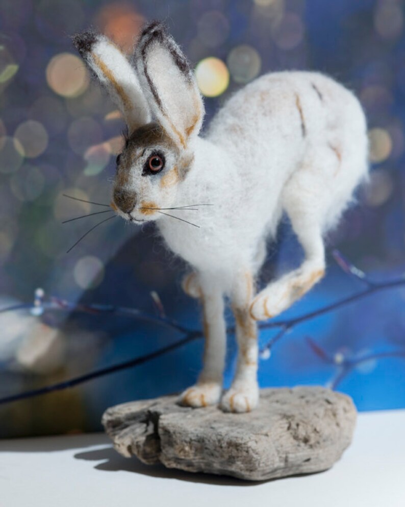 Snow Hare - Needle Felted, One of a Kind - Example Only, Now Sold - Etsy