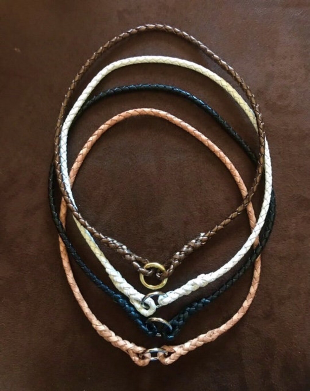 Tag Collar, House Collar, Loop Collar, Braided Leather - Etsy