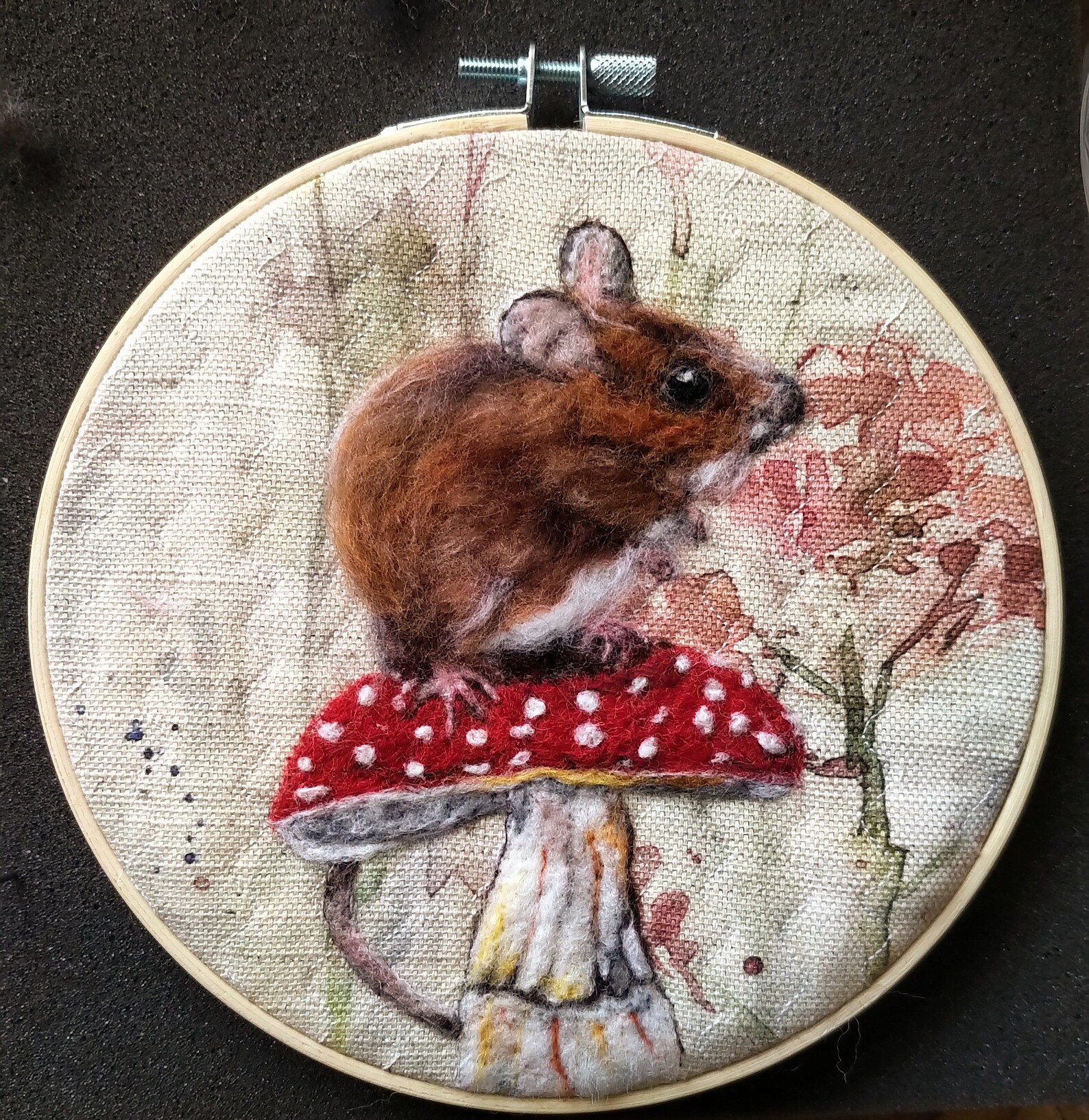 Field Mouse and Toadstool Wall Hanging Needle Felted Original - Etsy