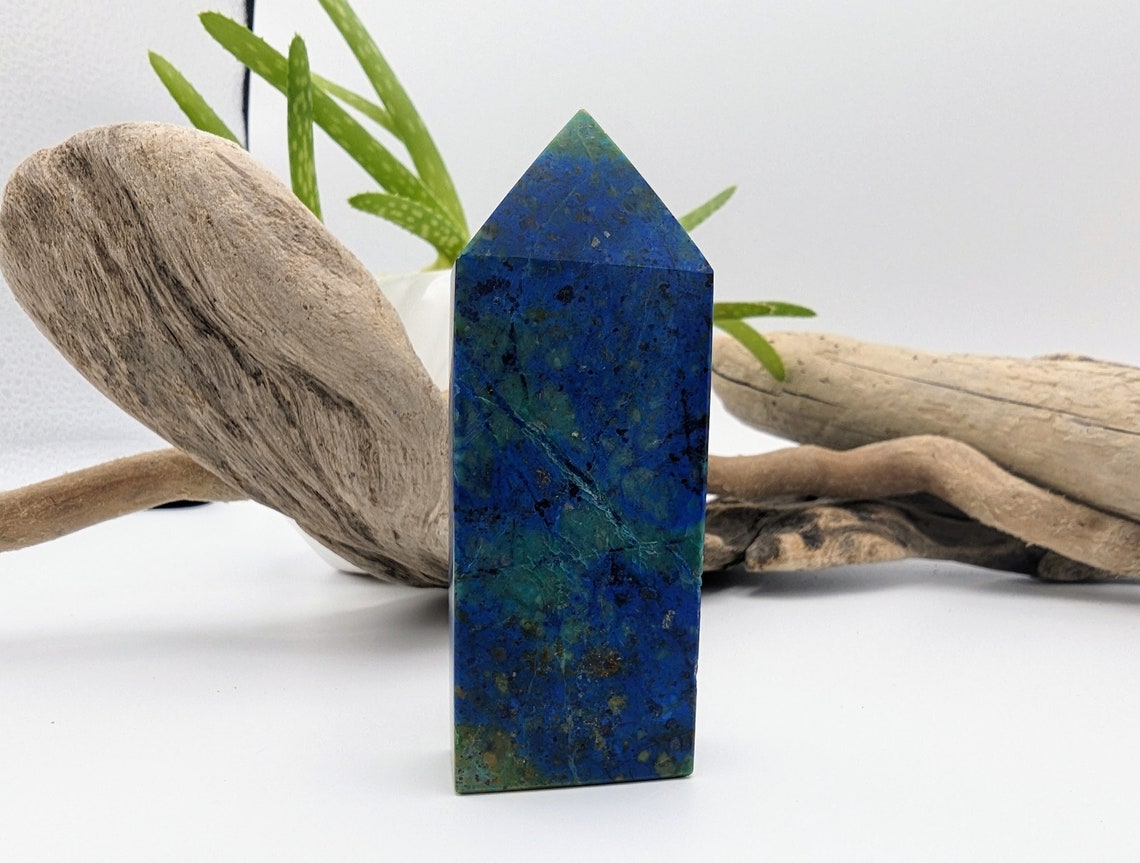 Deep Blue Azurite Tower Matte Finish Azurite Malachite Chrysocolla ...